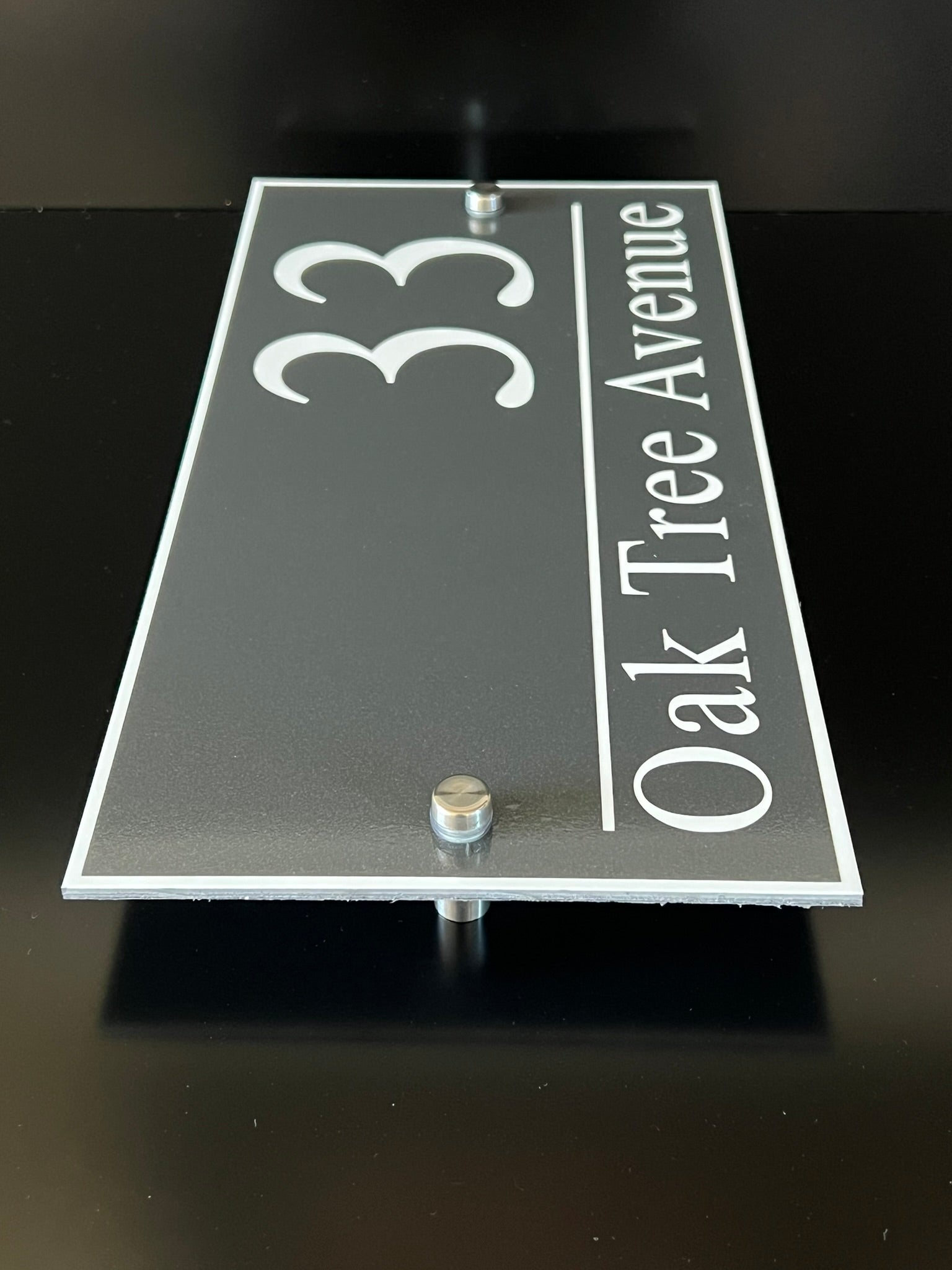 Graphite Grey Aluminium House Sign with White Lettering in Various Siz ...