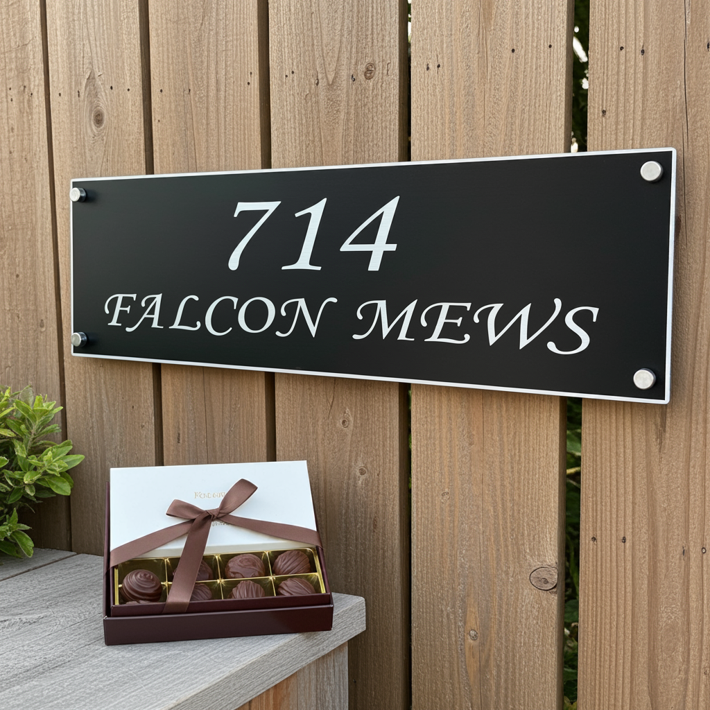 Black Aluminium House Sign with White Lettering in Various Sizes – 1st ...