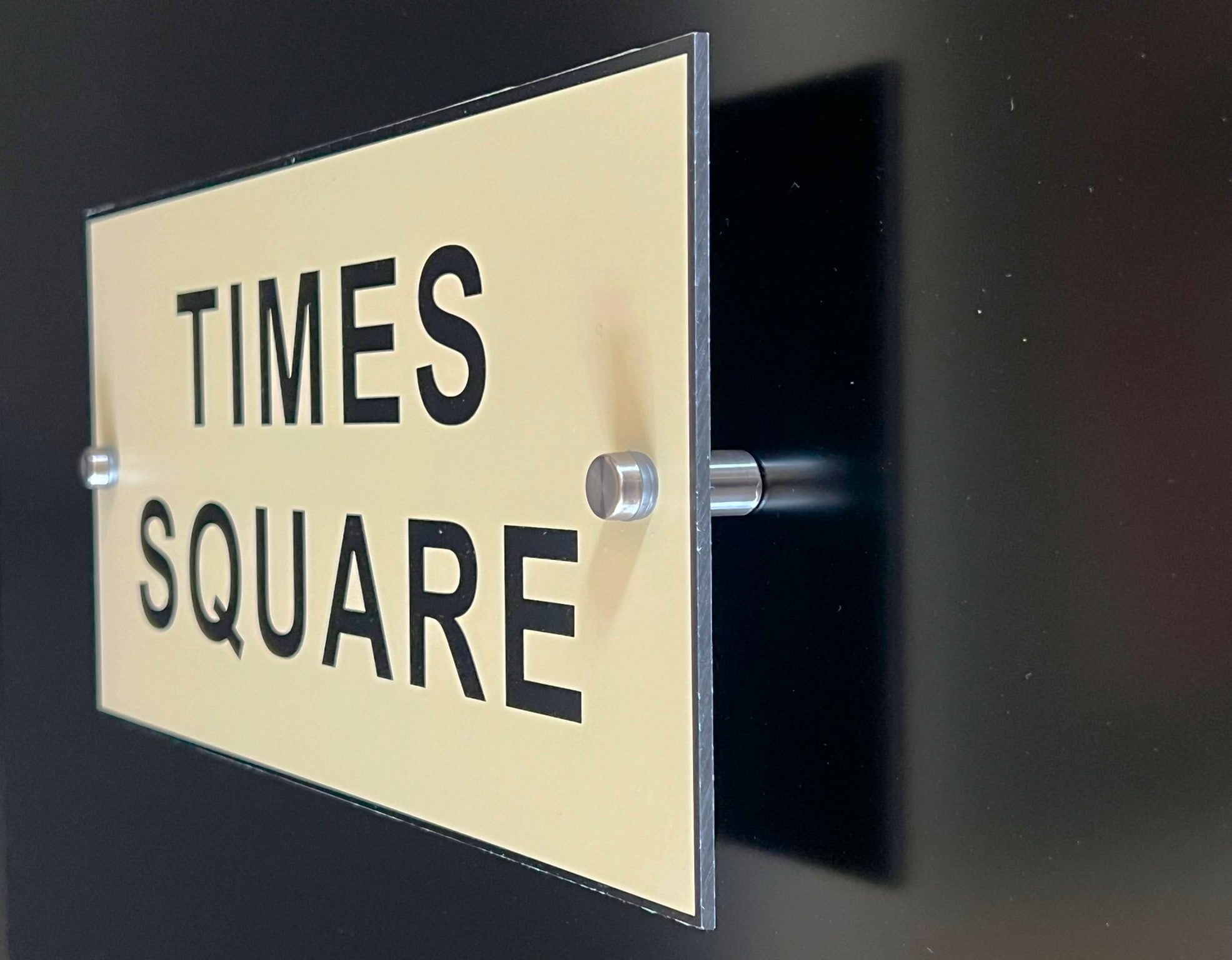 Cream / Ivory Aluminium House Sign with Black Lettering in Various Siz ...