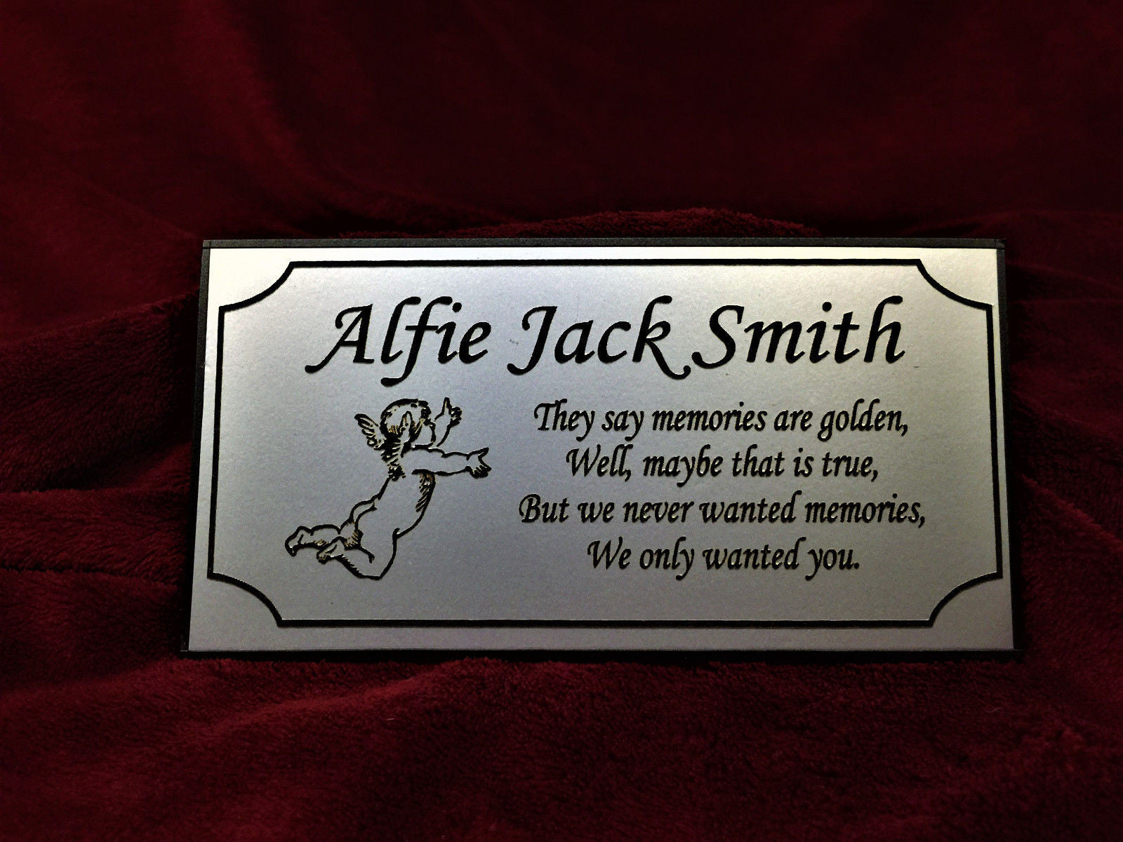 Oak wooden grave marker personalised memorial plaque for burial ground ...